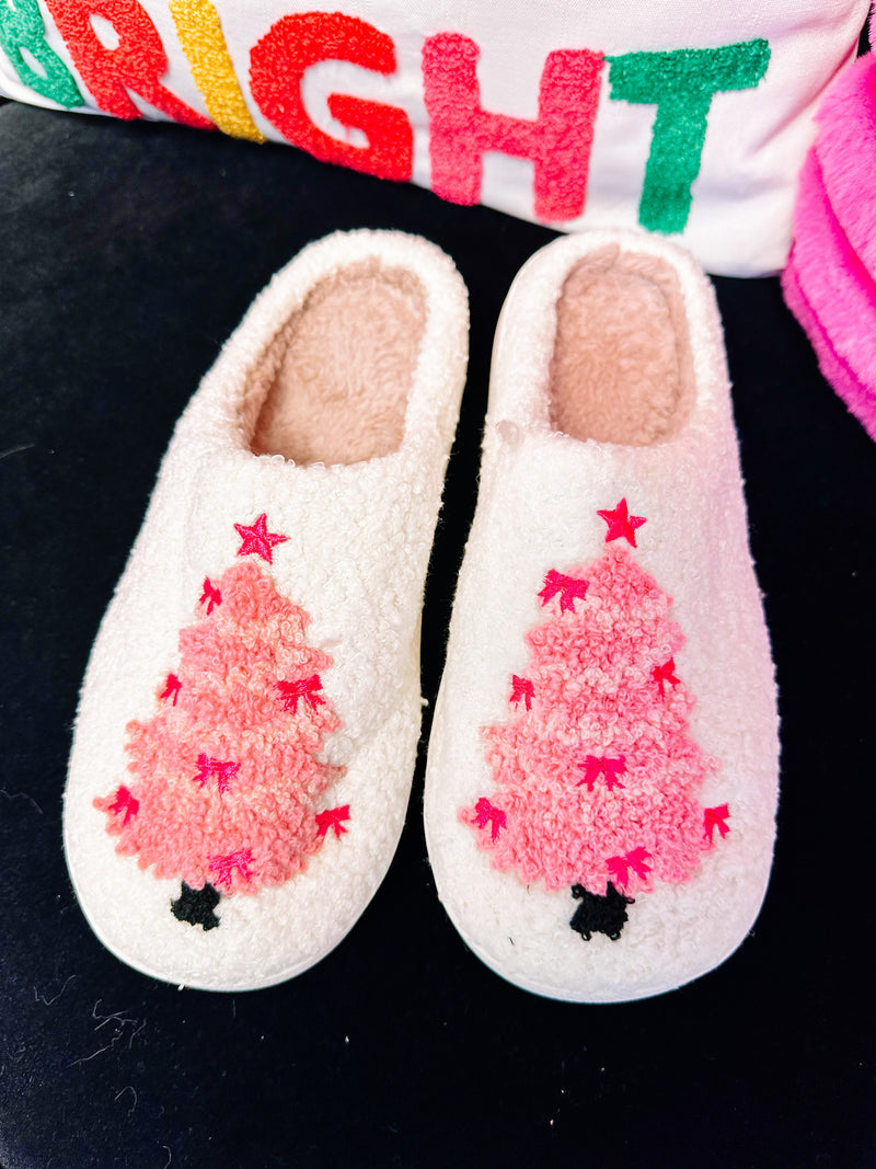 Pink Christmas Tree Slippers – The Crazy Cactus